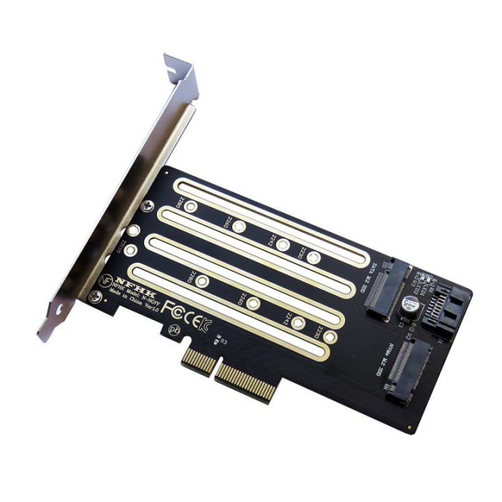 Graceful NVMe M.2 SSD to PCIe 3.0 4.0 x4, SATA M.2 SSD to SATA dual ...