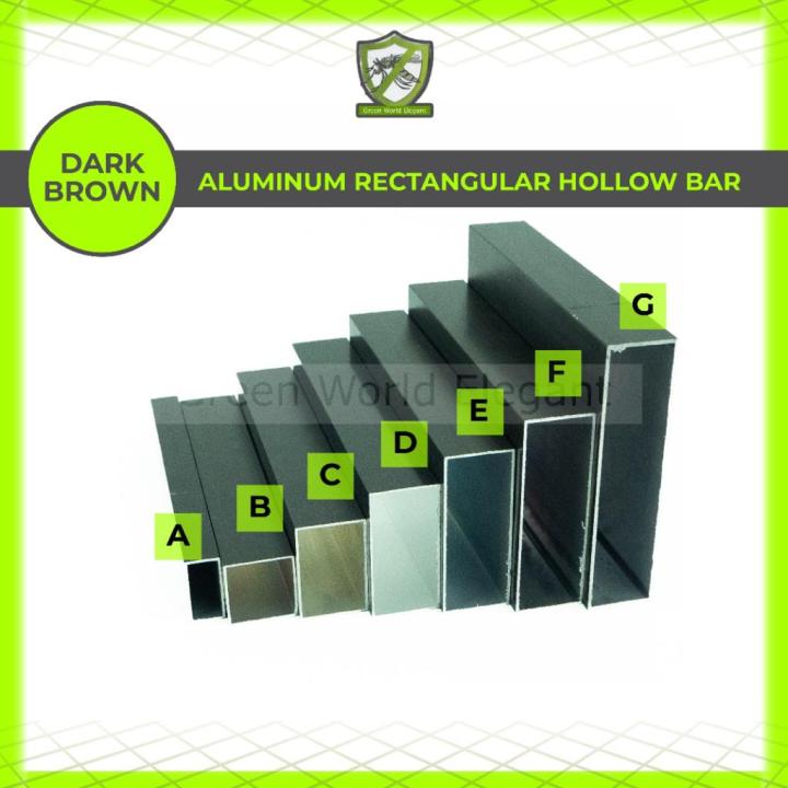 Aluminium Rectangular Hollow Bar MB Brown Colour Bar Berongga Aluminium ...