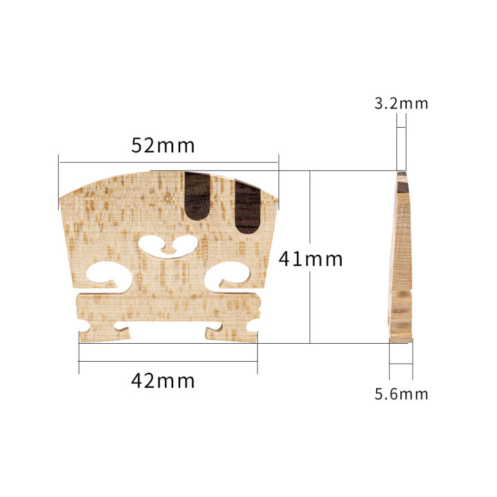 CCCOOL Full Size 4/4 Violins Ebony Wood Violin Bridge Set DIY Accessory ...