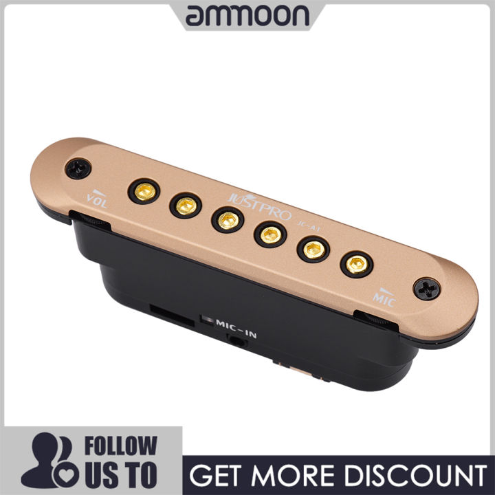 [ammoon]JUSTPRO JC-A1 Guitar Sound Hole Coil Pickup with Microphone ...