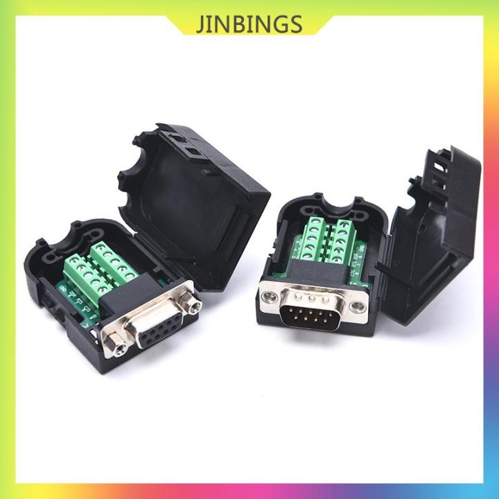 JINBINGS DB9 Connector RS232 Male Female 9 Pin RS485 Breakout Terminals ...