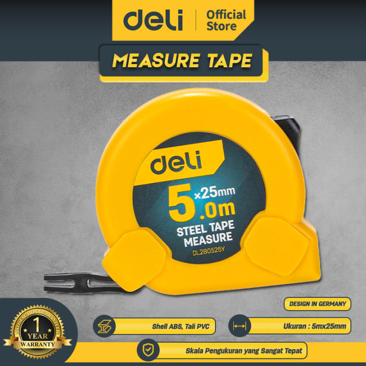 Deli Meteran Tukang 3 - 10 Meter / Measuring Tape Cm / M / Feet ...