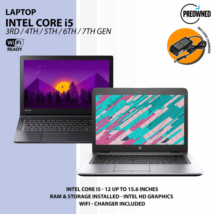 Laptop hp dell ( Intel Core i5 3rd to 8th Generation - 8gb Ram 240gbss ...