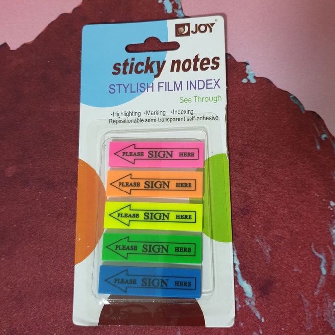 [FPS FairPriceSupplies] JOY SIGN HERE 5 COLOR STICKY NOTE - sold per ...