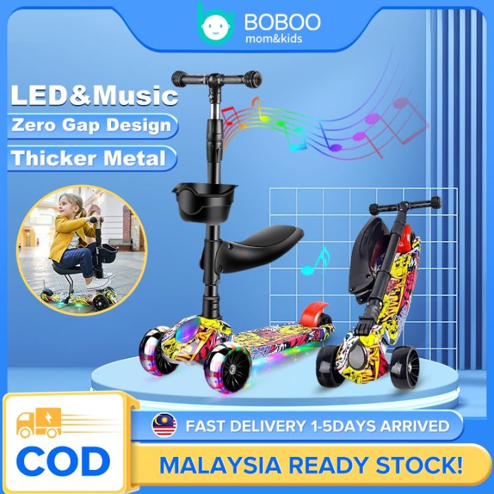inventory COD Scooter Kids Foldable Adjustable Height Big Wheels With ...