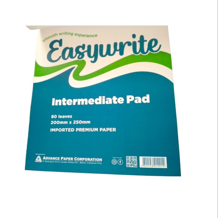 INTERMEDIATE PAD/PAPER EASYWRITE 80LEAVES | Lazada PH