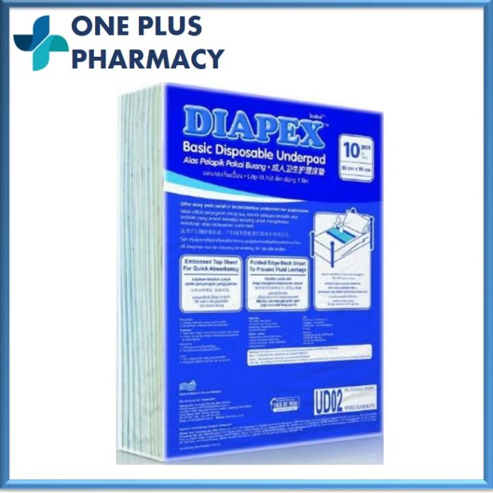 [FREE 1 PC] Diapex Basic Disposable Underpads 10pc (60cm x 90cm) | Lazada