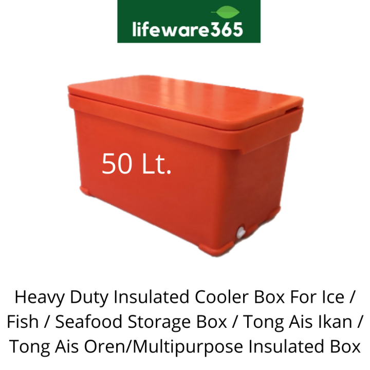50 Liter Heavy Duty Insulated Cooler Box For Ice / Fish / Seafood ...