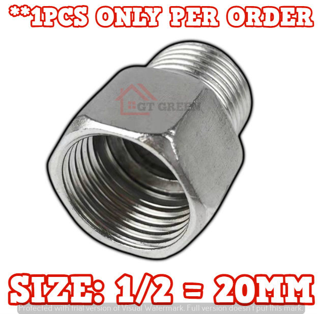 1PCS 1/2" BSP Female To Male Thread 304 Stainless Steel Socket Pipe Fitting Connector Adapter ...