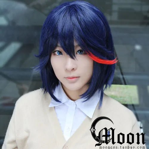 [moon】 Kill La Kill Double Chop Girl Cos Wig Matoi Ryuuko Cosplay Wig