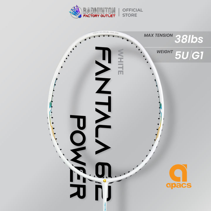【EXCLUSIVE MODEL】 APACS Fantala 6.2 Power (White) Badminton Racket ...