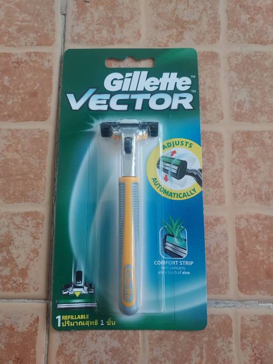 Gillette Vector ยิลเลตต์ เวคเตอร์ ด้ามมีดโกนพร้อมใบมีด & ใบมีดโกนแพค ...