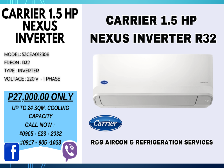 🎉🎆 BRAND NEW CARRIE.R 1.5 HP WALL - MOUNTED TYPE NEXUS INVERTER R32 ...