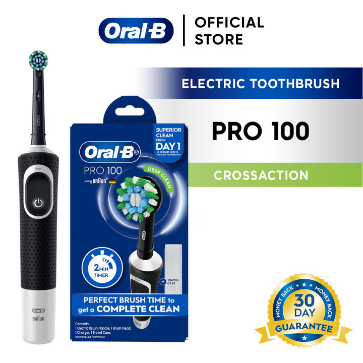 [100% Authentic] Oral-B Pro 100 CrossAction Electric Toothbrush Handle ...