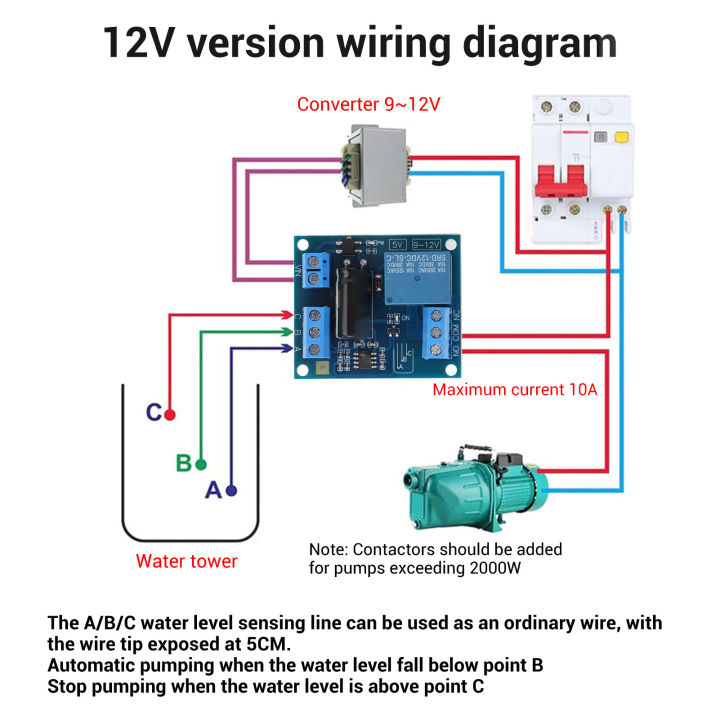 12V DC Water Level Controller Module Automatic Water Level Detection ...