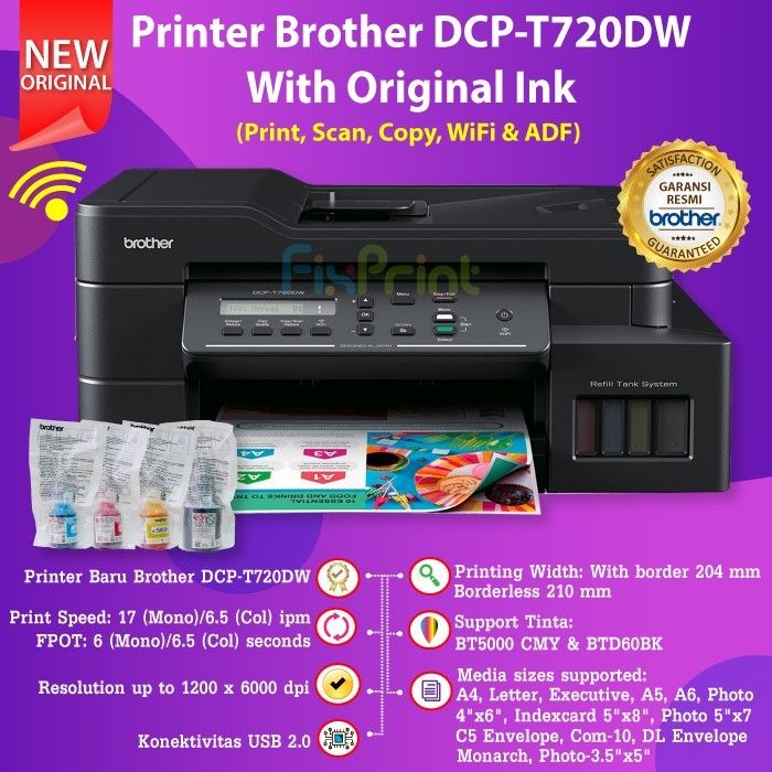 BROTHER DCP-T720DW Printer Ink Tank Multifunction T720 WiFi Duplex ADF ...