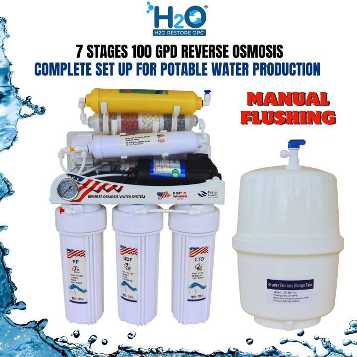 Reverse Osmosis 7 Stages 100 GPD Complete Package for Purified Drinking ...