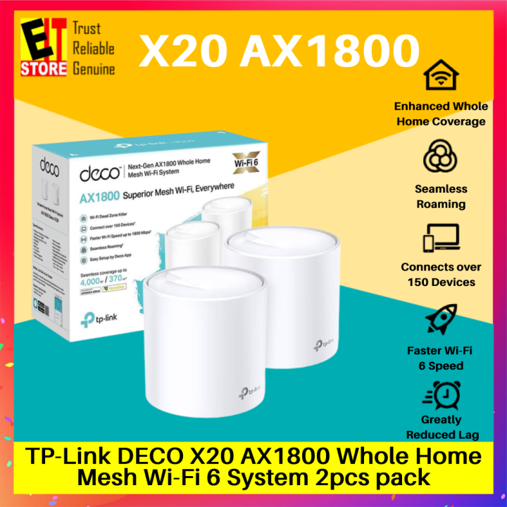 TP-Link DECO X20 AX1800 Whole Home Mesh Wi-Fi 6 System 2pcs pack / 3pcs ...