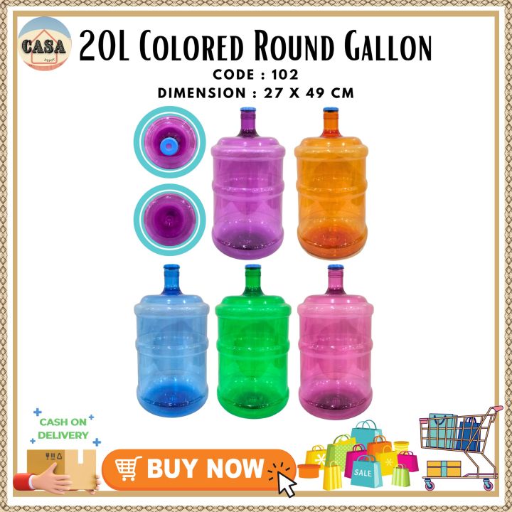 {NEW}102 20L COLORED ROUND GALLON/ROUND WATER GALLON/ASSORTED COLORED ...