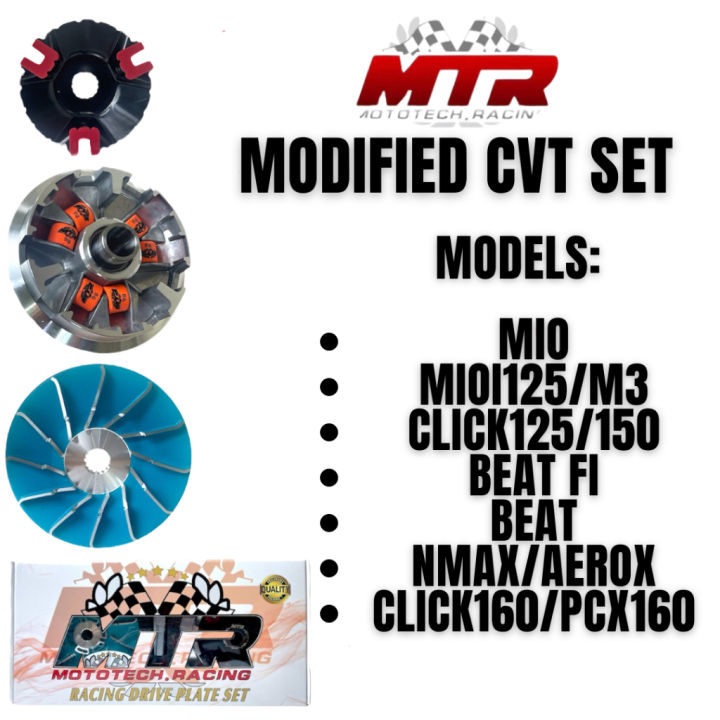 MTR CVT Set for Mio, Mio i125/M3, Beat, Beat Fi, NMAX/AEROX, Click 125/ ...