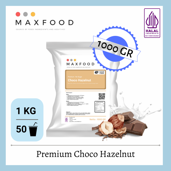 PREMIUM NO SUGAR CHOCO HAZELNUT / BUBUK COKELAT HAZELNUT 1 KG | Lazada ...