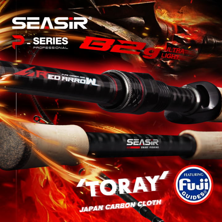 SEASIR Red Arrow 1.98M(6.6)/82g M Power Ultralight Fishing Rod FUJI-O ...