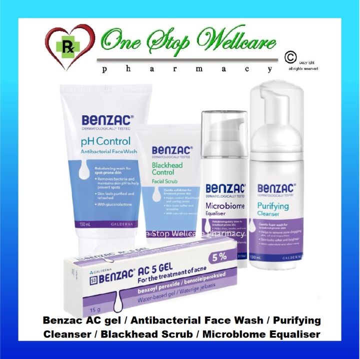 BENZAC AC 5% 15G / 5% 60G / 2.5% 60G / ANTIBACTERIAL FACE WASH 150ML / PURIFYING CLEANSER 130ML ...
