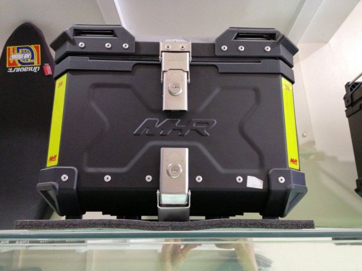 MHR Alloy Top Box 45L with Bottom Plate Matte Black/ Bumblebee Silver ...