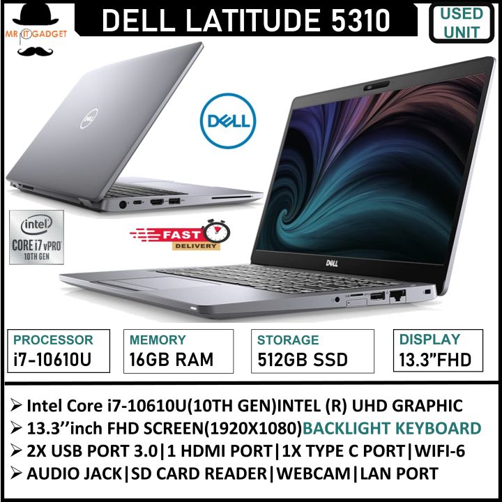 Dell Latitude 5310/5300 Core i7/i5-10610U (10TH Gen) 13.3 Fhd Screen ...