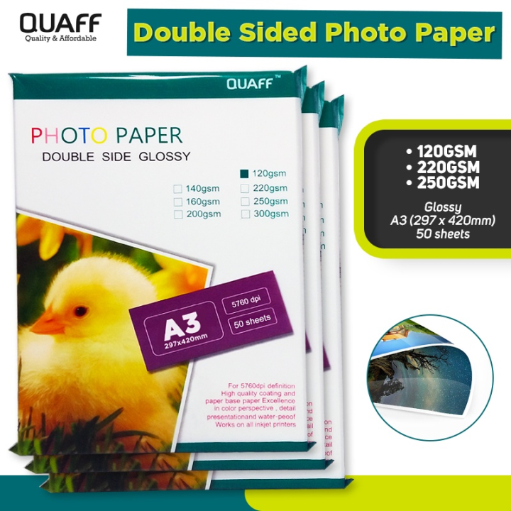 Quali-Products - QUAFF Double Sided Glossy Photo Paper A3 Size (50 ...