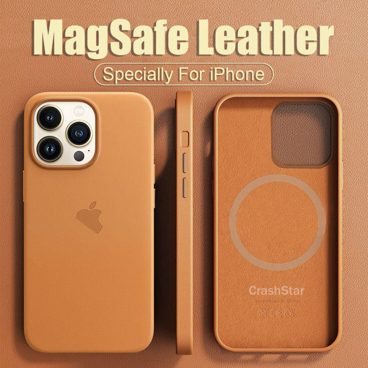 CrashStar With Logo Official Magsafe Leather Phone Case For iPhone 16 ...
