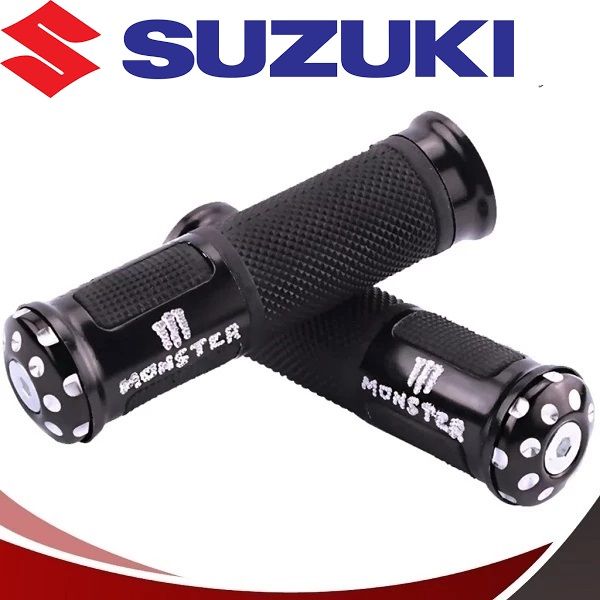 SUZUKI SHOGUN PRO 125 Motorcycle handle grip monster black with alloy ...