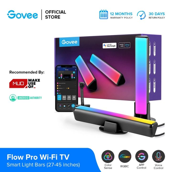 Govee Flow Pro Wi-Fi TV Smart Light Bars DreamView LED Play Light Bar ...
