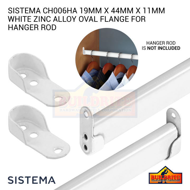 SISTEMA CH006HA 19mm x 44mm x 11mm White Steel Oval Flange For Hanger ...