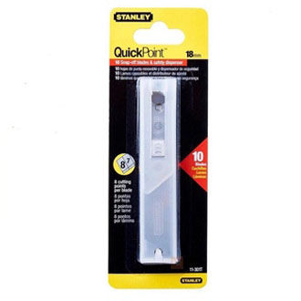 Stanley Quick Point 10 Snap Off Blades and Safety Dispenser 18mm ...