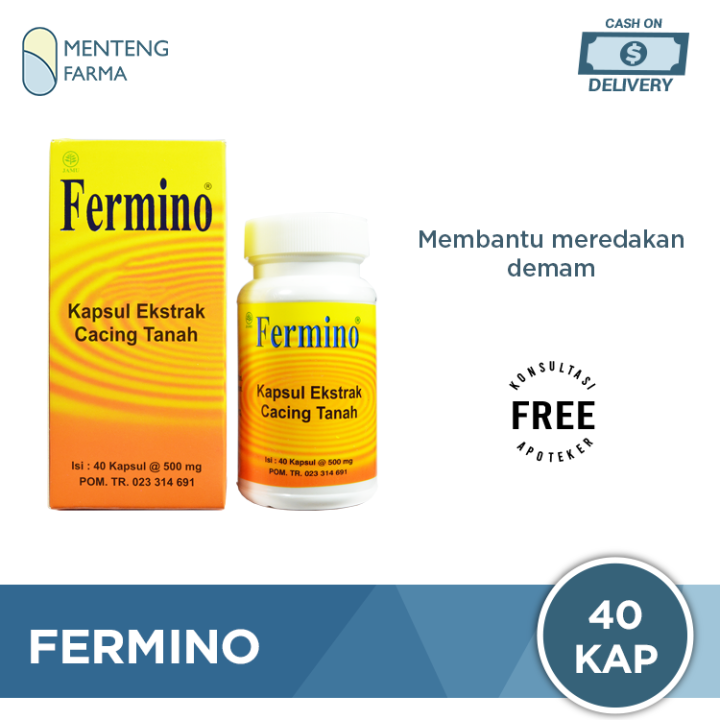 Fermino (Kapsul Ekstrak Cacing Tanah) 40 Kapsul - Obat Demam | Lazada ...