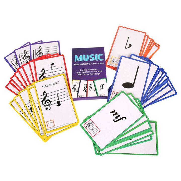 (QDGN) Music Flash Cards Colored Copper Plate Paper Piano Color Coded ...