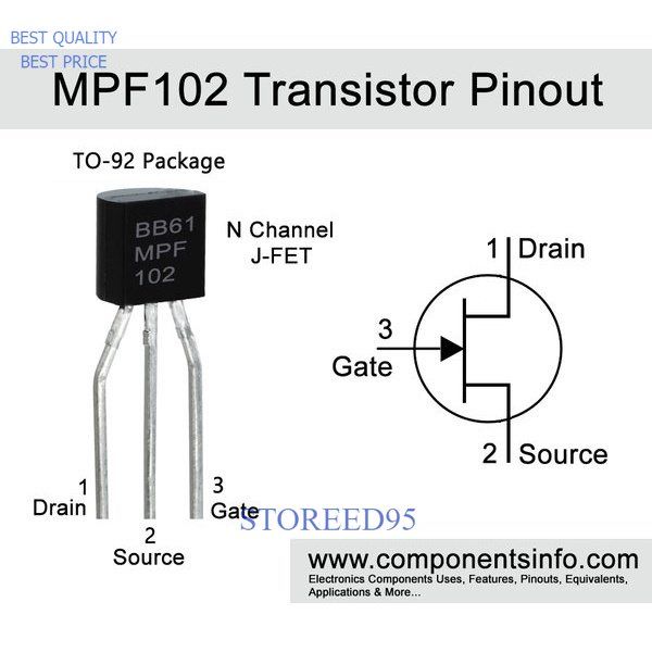 MPF102 MP F102 MPF 102 N-Channel RF Amplifier JFET Transistor | Lazada Indonesia