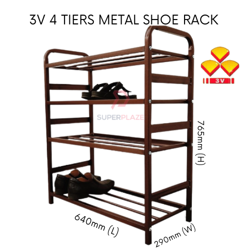 3V 4 Tiers MC Shoe Rack Slipper Organizer Flip Flop Holder Sandal Rack ...