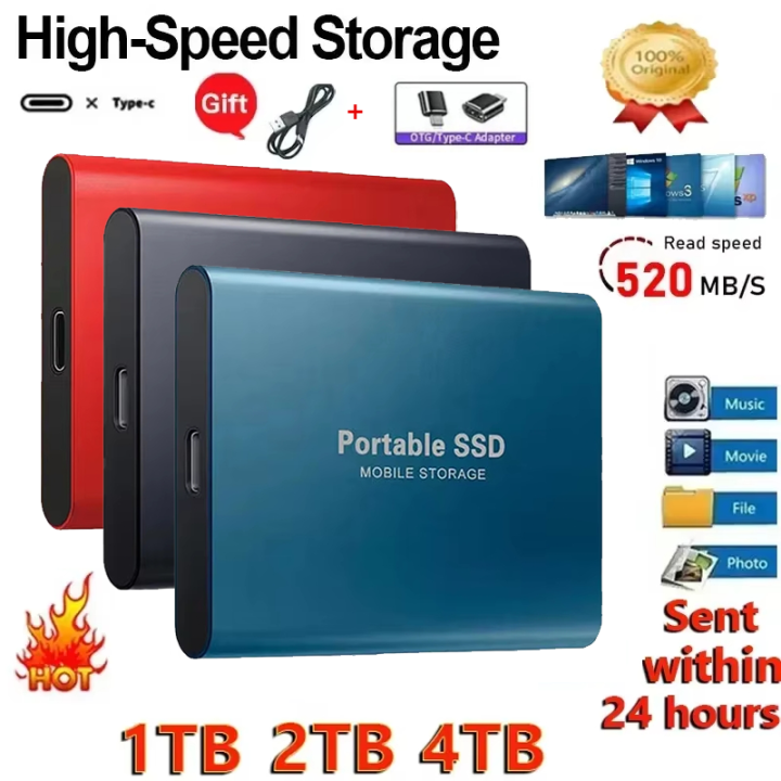 Portable SSD 1TB 2TB External 4TB Original Mass Hard Drive USB3.1 High ...