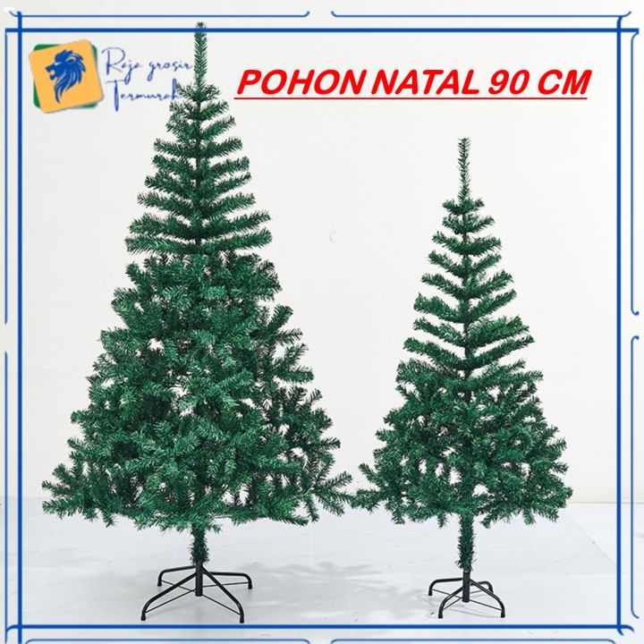 Pohon Natal 90cm Pohon Cemara Green Pine Snow Pine Green Gold Pine ...