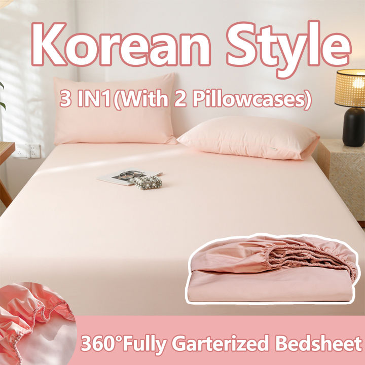 3in1 Bedsheet King/Queen/Double/Single Fully Garterized Hotel Quality ...