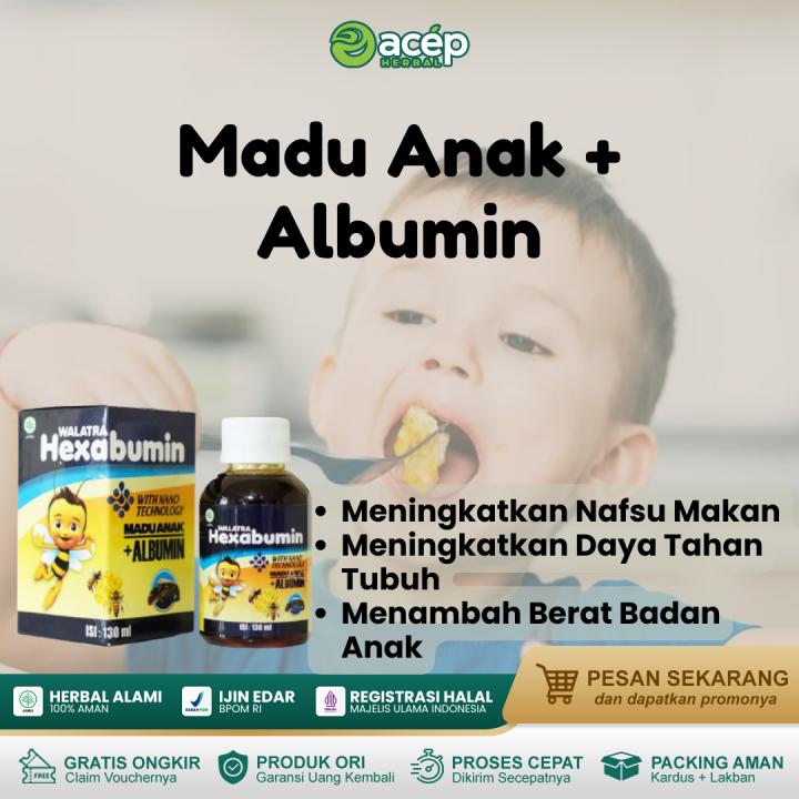 Hexabumin Madu Anak Plus Albumin Untuk Meningkatkan Nafsu Makan Berat ...