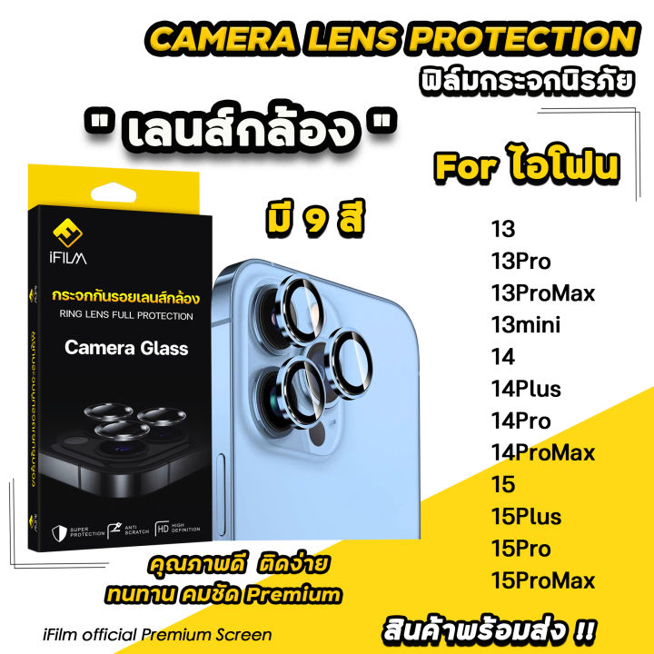 🔥 iFilm ฟิล์มกระจก กันรอย เลนส์กล้อง สำหรับ iPhone 15 pro max 15plus 14 ...
