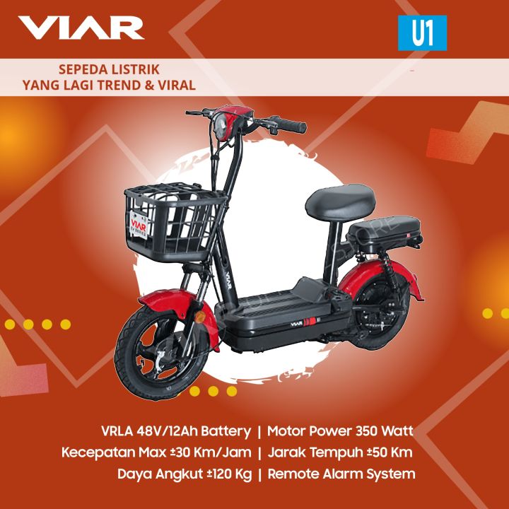 VIAR U1 SEPEDA LISTRIK GARANSI RESMI NEW ORIGINAL DAN TERMURAH | Lazada ...