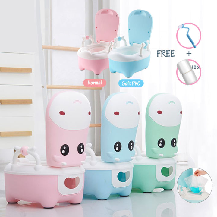 Ready Stock Portable Baby Potty Toilet Bowl Cow Cartoon Potty Childrens ...