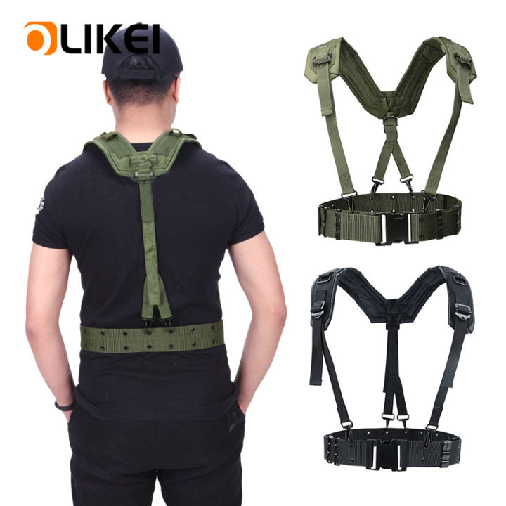 OLIKEI Outdoor Tactical Belt Y-Shape Tactical Shoulder Strap Chest ...