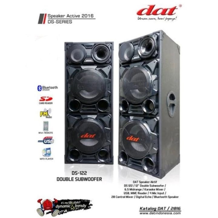 Speaker aktif pasif Dat 12 inch Ds122 double subwoofer ds 122 | Lazada ...