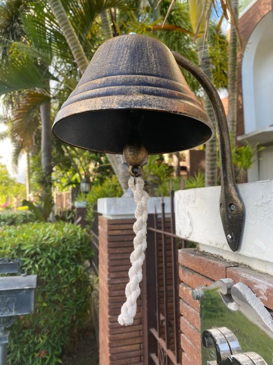 Large European retro cast iron bell, garden cast iron doorbell, iron ...