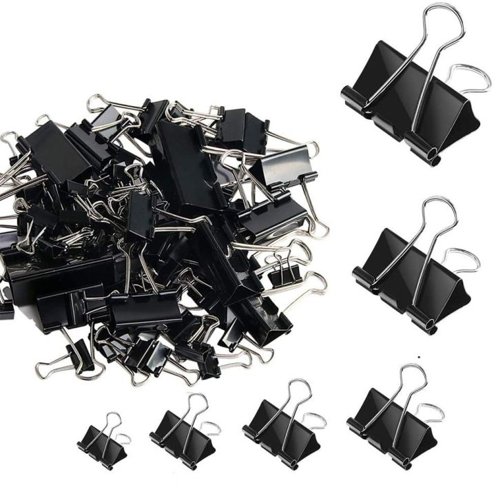 [KEN] Value Pack of Black Metal Binder Clips / Paper Clamps, Multi Size ...